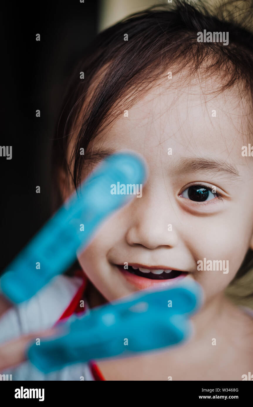 Portrait of a happy Asian little toddler girl Stock Photo - Alamy