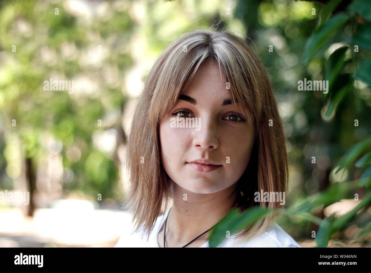 close up portrait of a nice girl`s face Stock Photo - Alamy