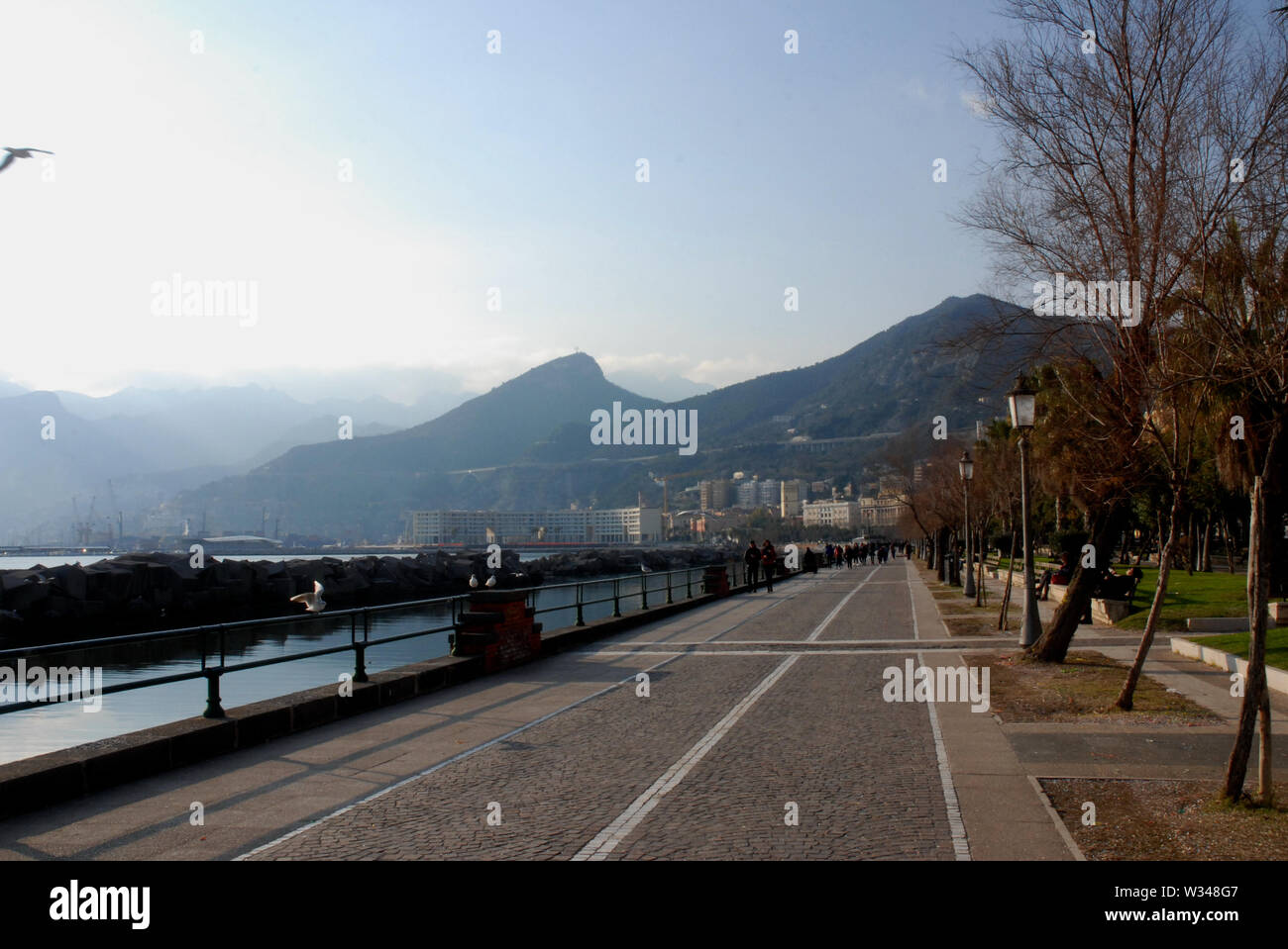 Italy : View of Salerno seafront, March 2019 Stock Photo - Alamy