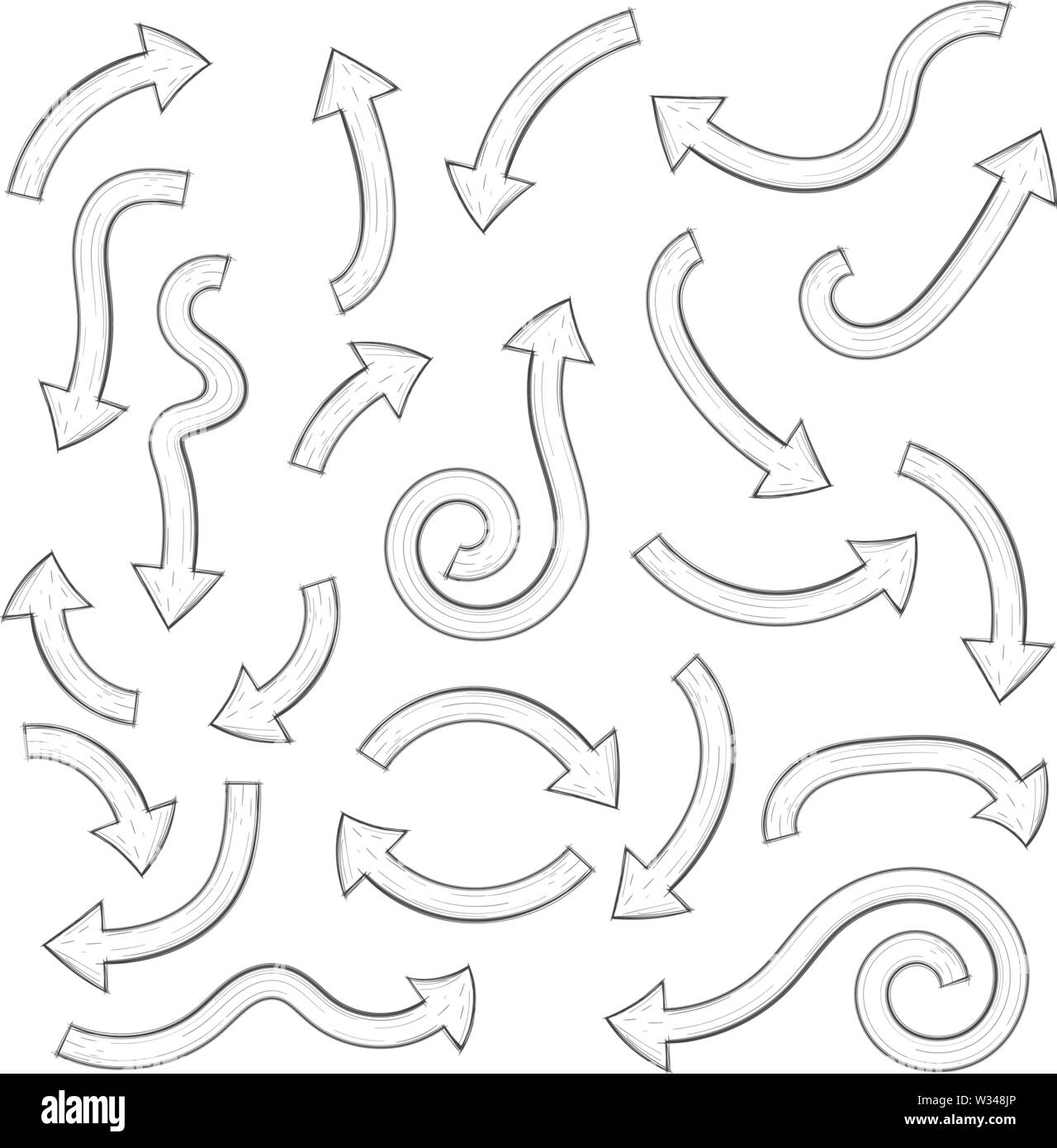 Hand drawn arrow isolated Black and White Stock Photos & Images - Alamy