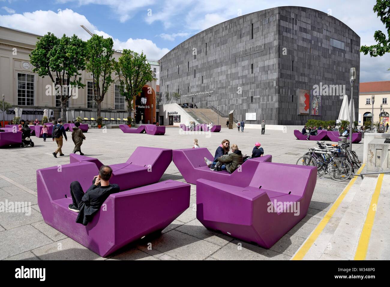 MuseumsQuartier, seating Enzis Hofmobel in the inner courtyard ...