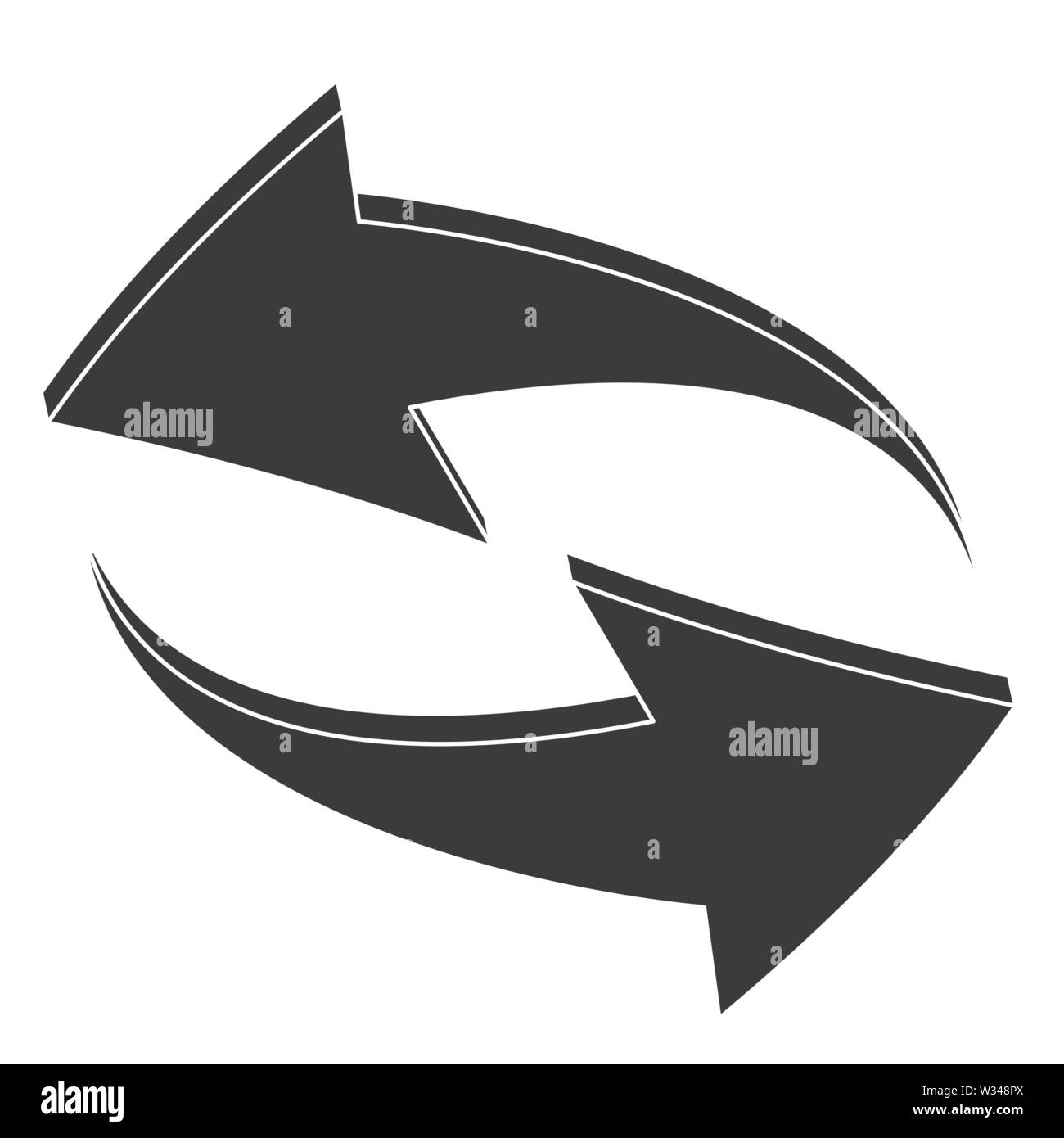 White arrows opposite circle Stock Vector Images - Alamy