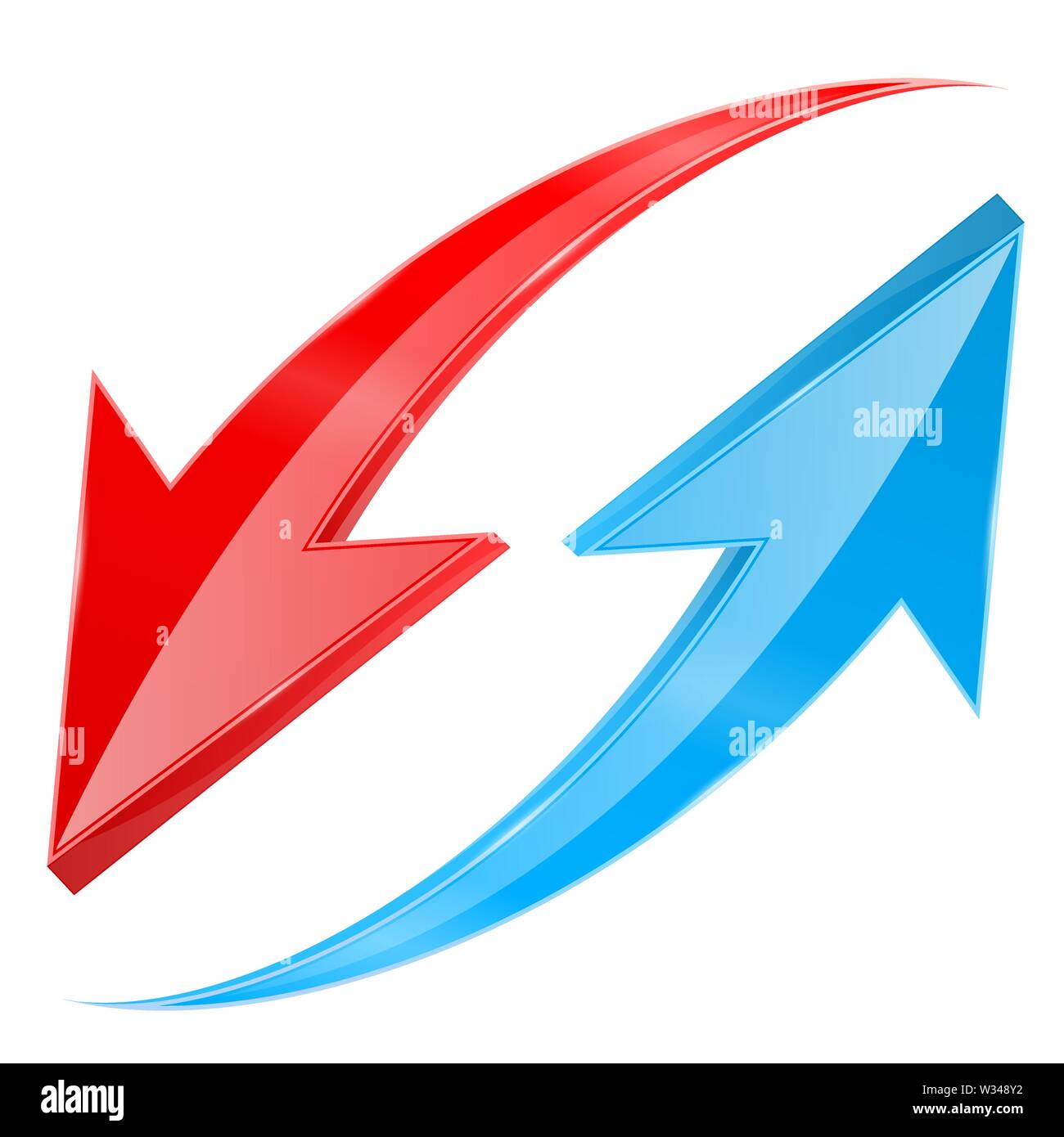 Red and blue arrows in circular motion Stock Vector Image & Art - Alamy