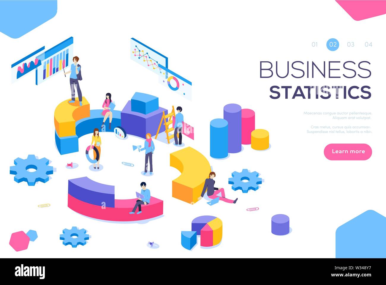 Flat isometric infographics for banner or business header vector ...