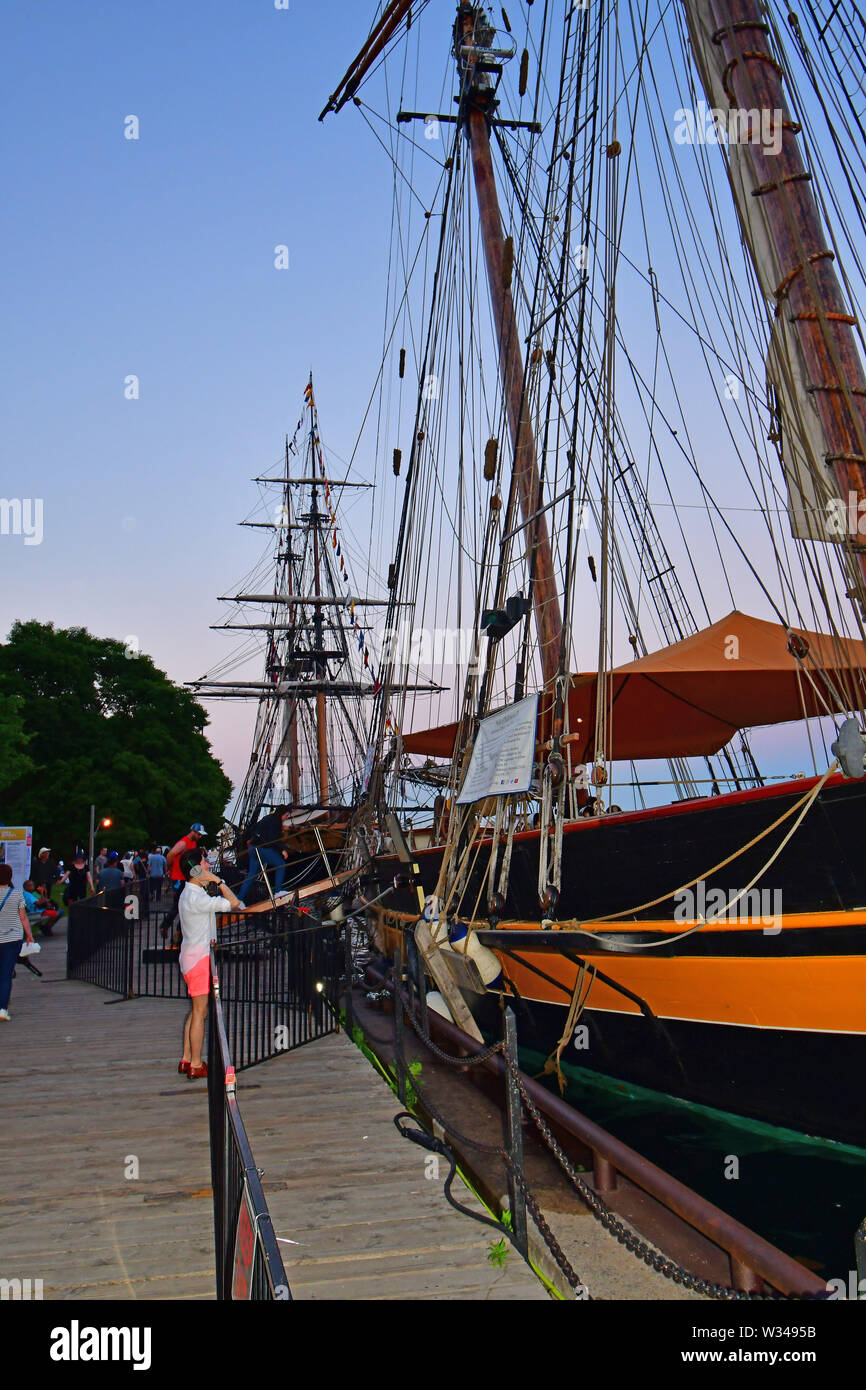 Tall ship at anchor for Canada Day festivities in Toronto Stock Photo ...