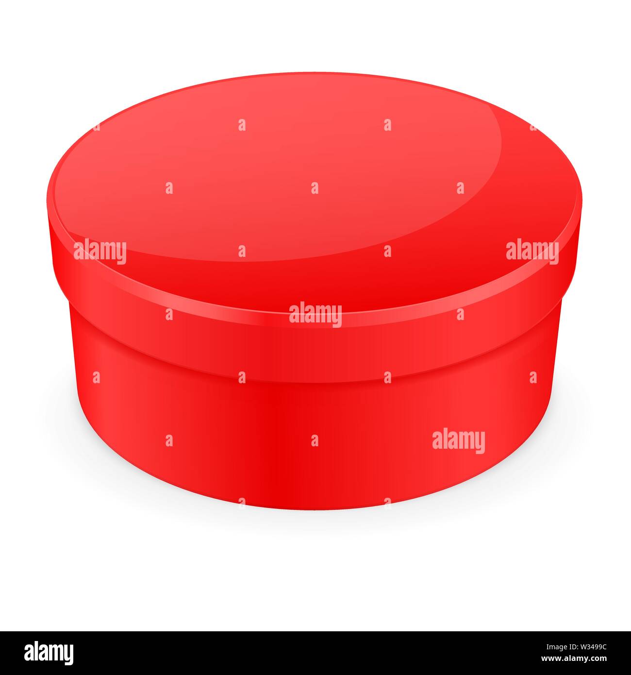 Round red box. Vector 3d illustration Stock Vector Image & Art - Alamy