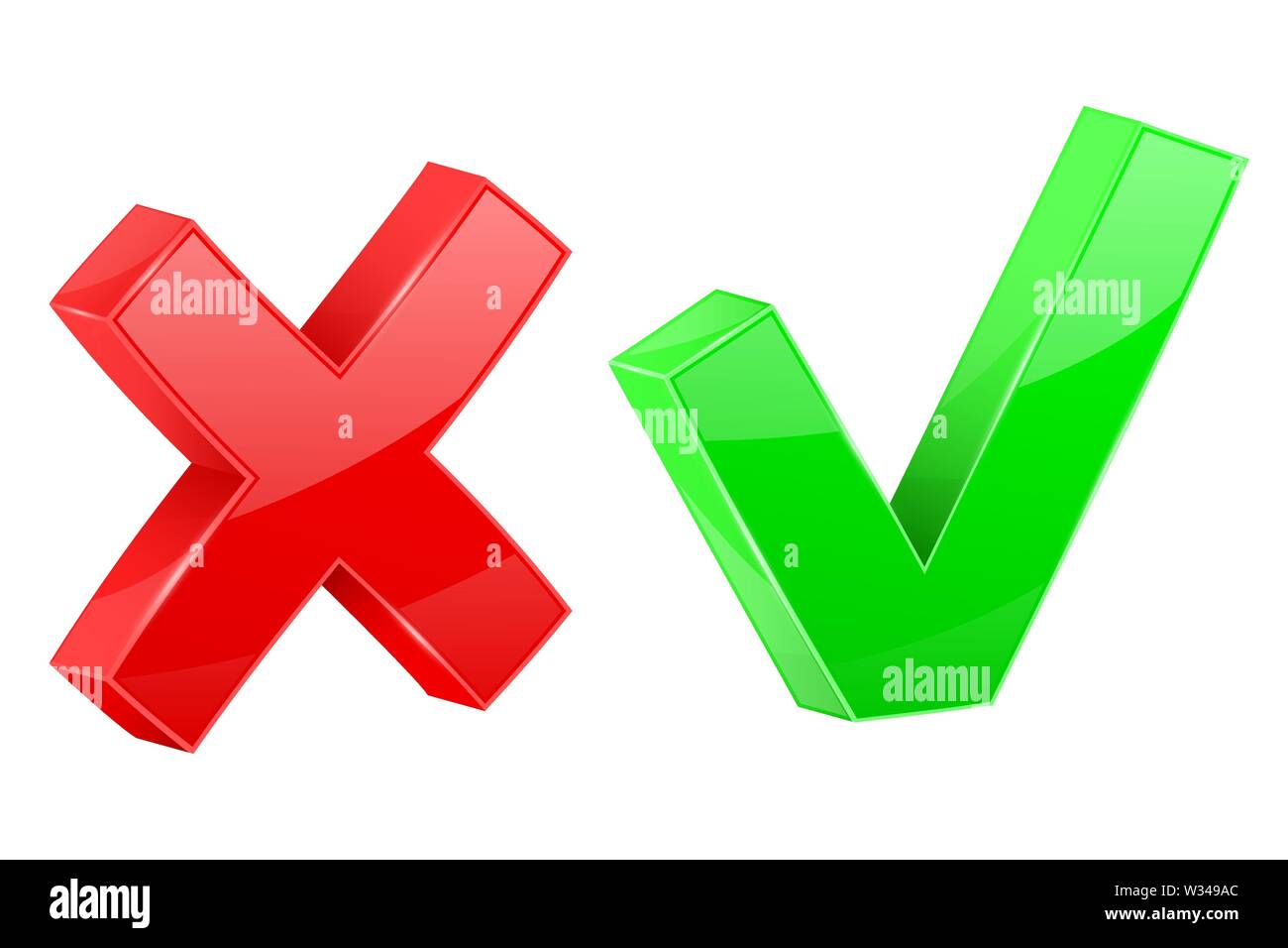 Green tick red set hi-res stock photography and images - Alamy