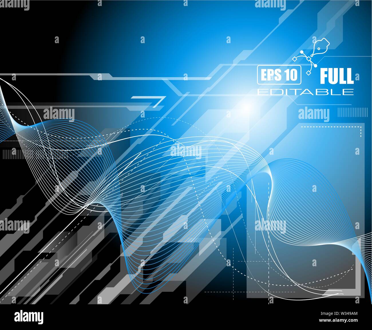 Blue technology background - vector illustration Stock Vector Image ...