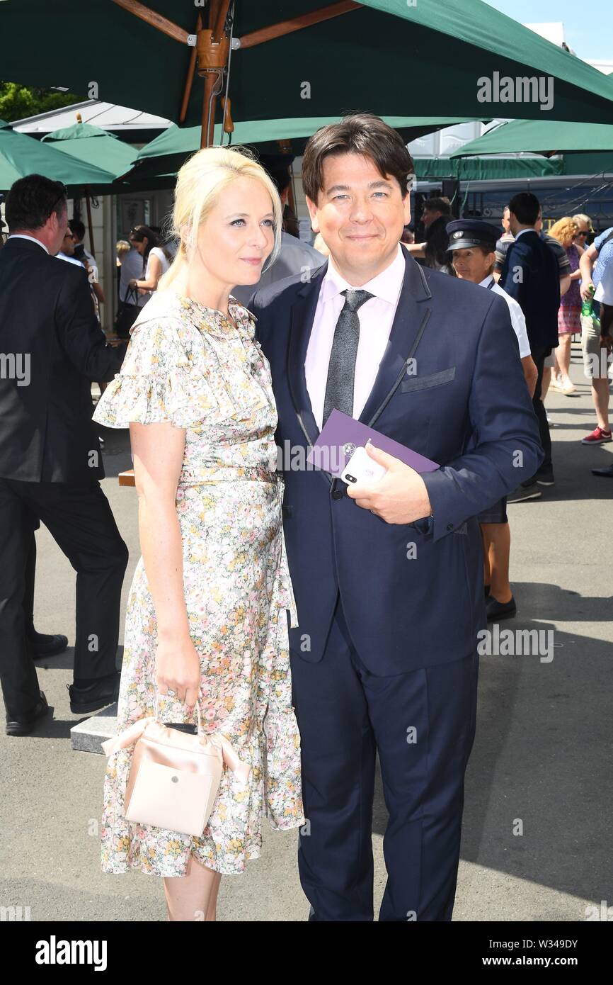 Michael McIntyre and his wife Kitty on day eleven of the Wimbledon ...