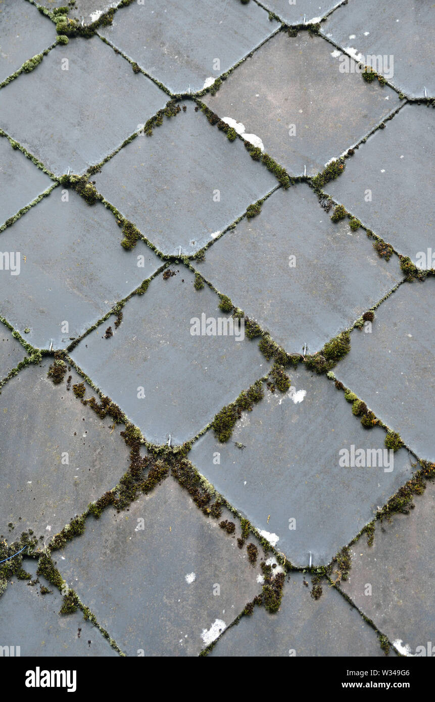 Fiber cement roofing, imitation of slate roof Stock Photo - Alamy