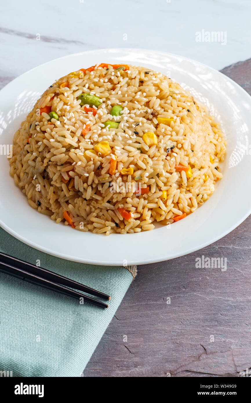 Chinese Rice With Chopsticks