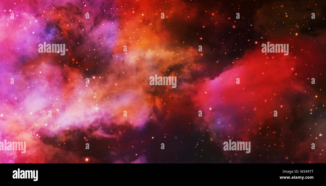 Pink And Orange Colorful Galaxy