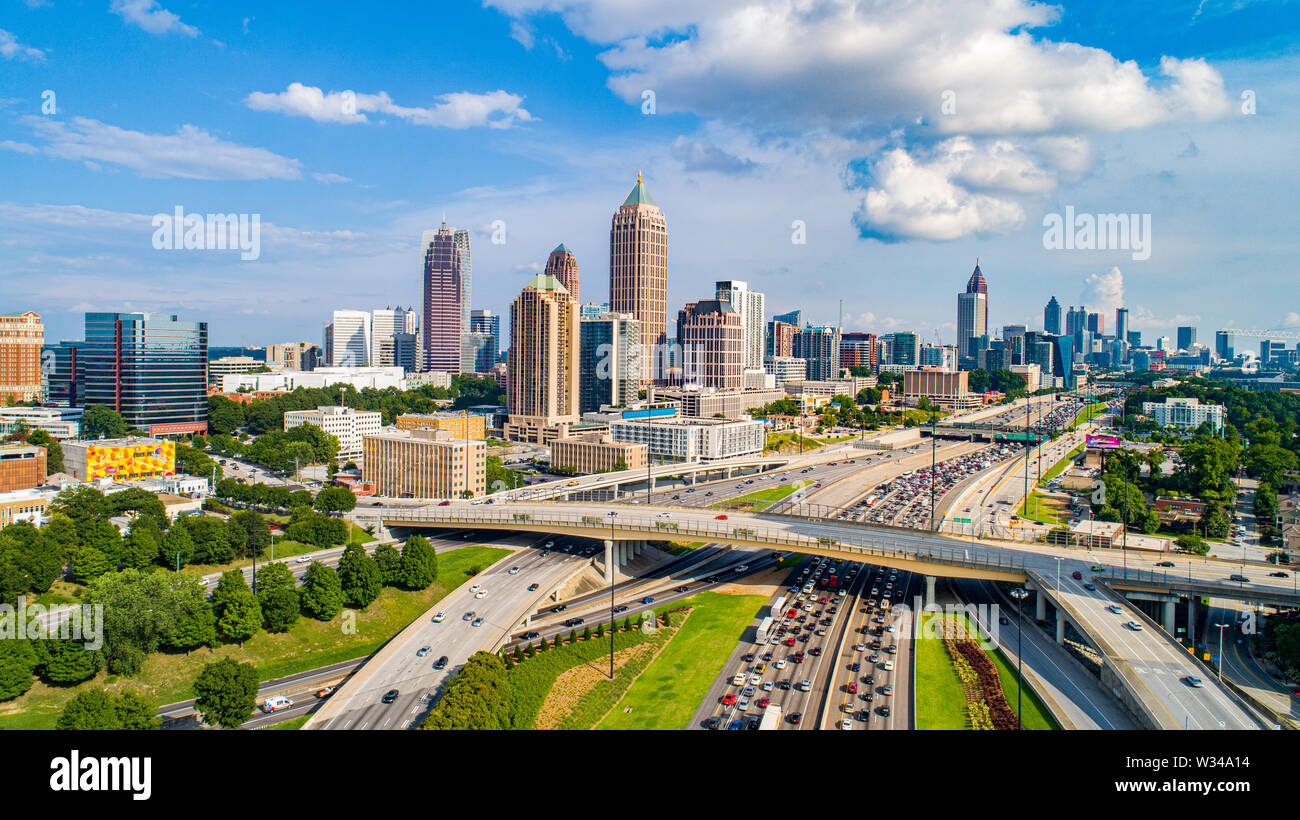 Atlanta Georgia GA Drone Skyline Aerial Stock Photo - Alamy