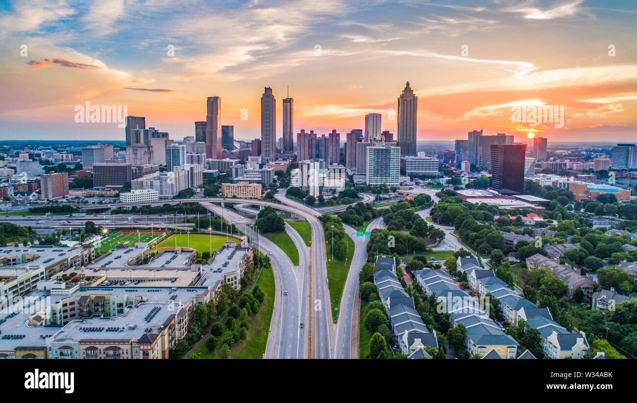 Atlanta, Georgia, USA Downtown Skyline Aerial Panorama Stock Photo - Alamy
