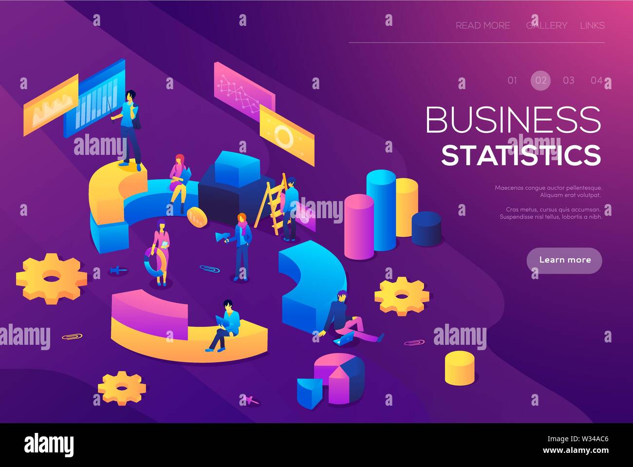 Flat isometric infographics for banner or business header vector ...