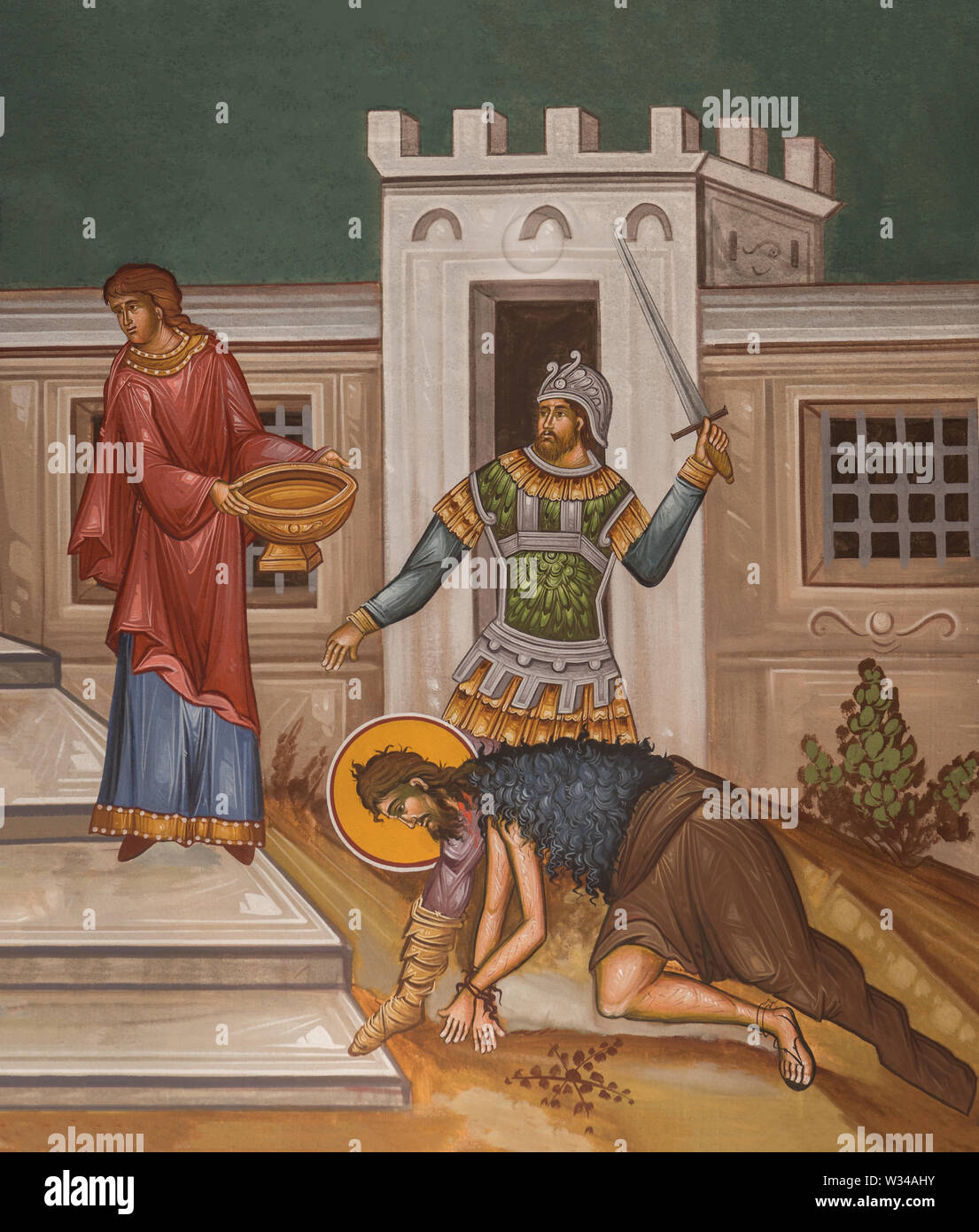 Orthodox icon of John the Baptist being beheaded Stock Photo - Alamy