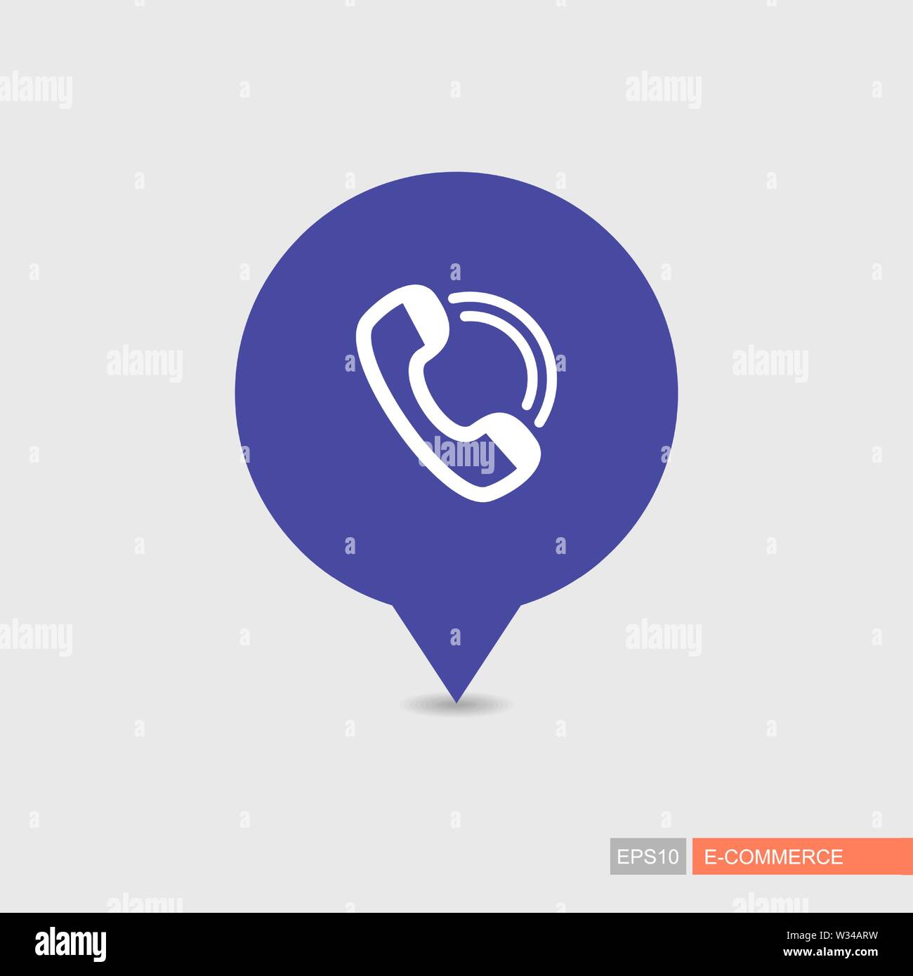 Phone handset pin map icon. E-commerce sign. Map pointer. Map markers ...
