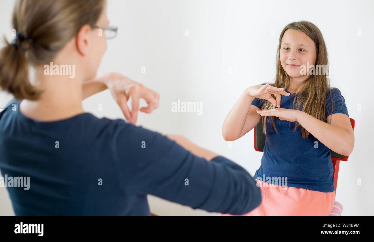 Sign language deaf Stock Photo - Alamy