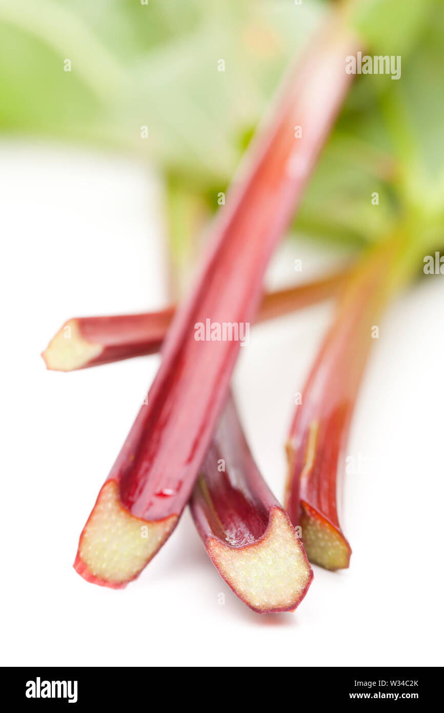 Rhubarb isolated on white background Stock Photo - Alamy