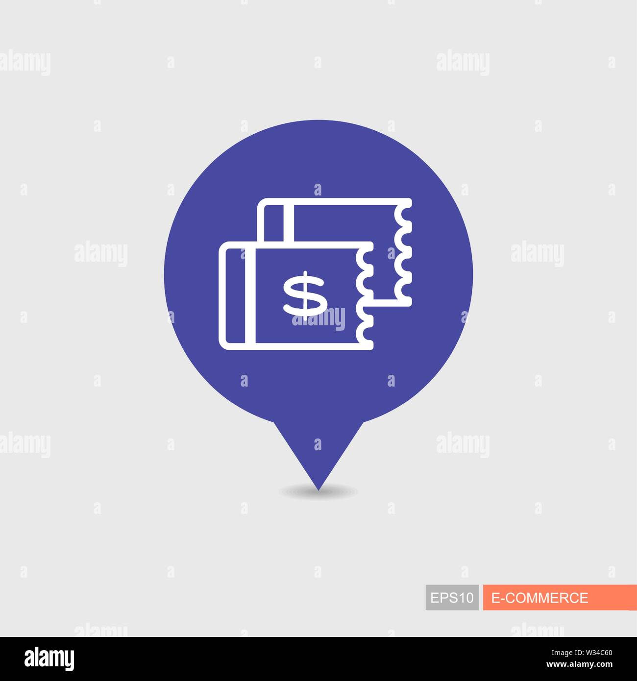 Discount coupon pin map icon. E-commerce sign. Map pointer. Map markers ...