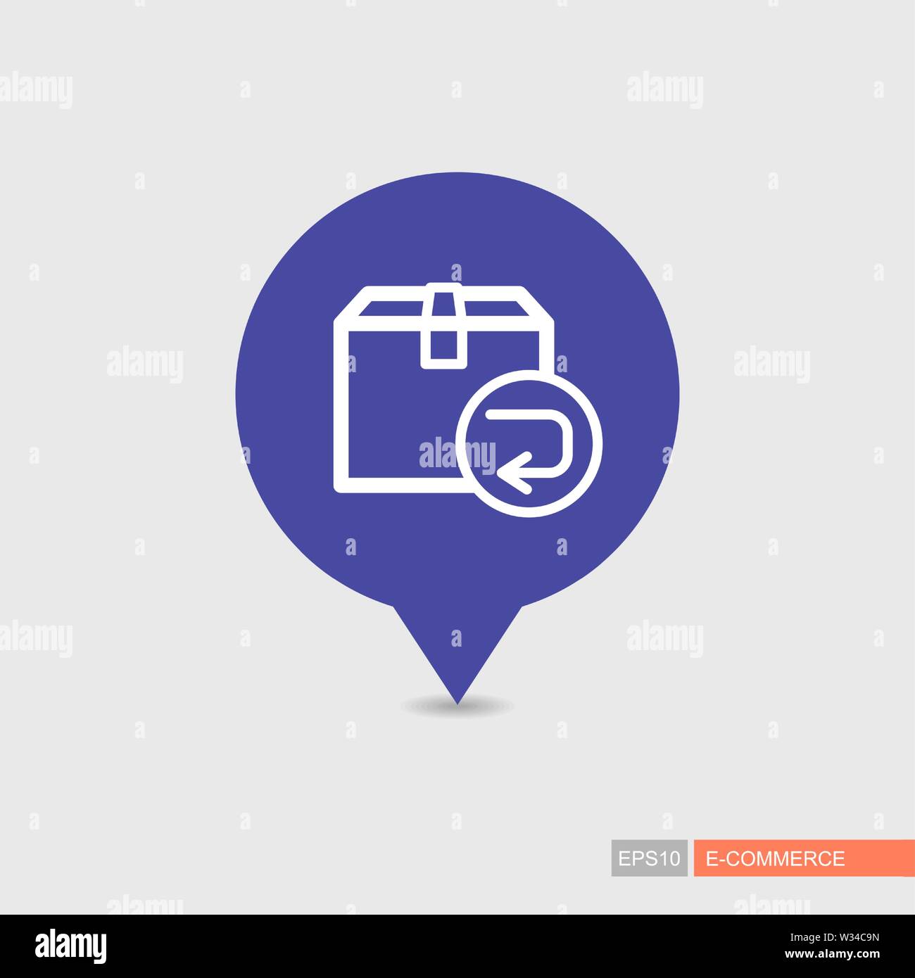 Return purchase pin map icon. E-commerce sign. Map pointer. Map markers ...