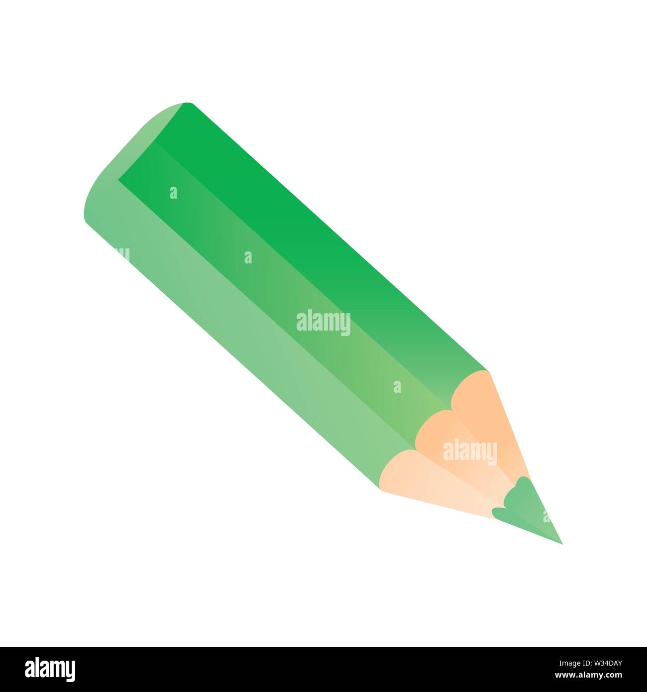 Short small pencil icon. Green colorful pencil Stock Vector Image & Art ...