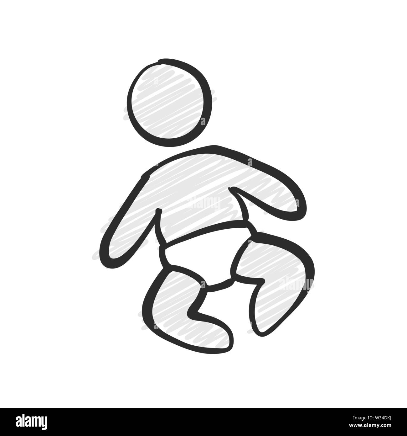 Newborn baby sign. Hand-drawn logo symbol for t-shirt prints and online ...