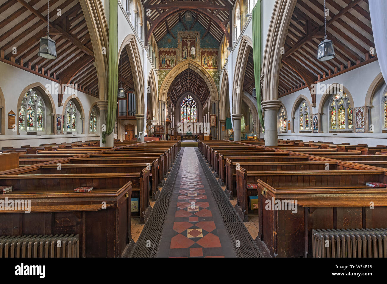 Interior of St Martin's Church in Dorking, Surrey, UK Stock Photo - Alamy