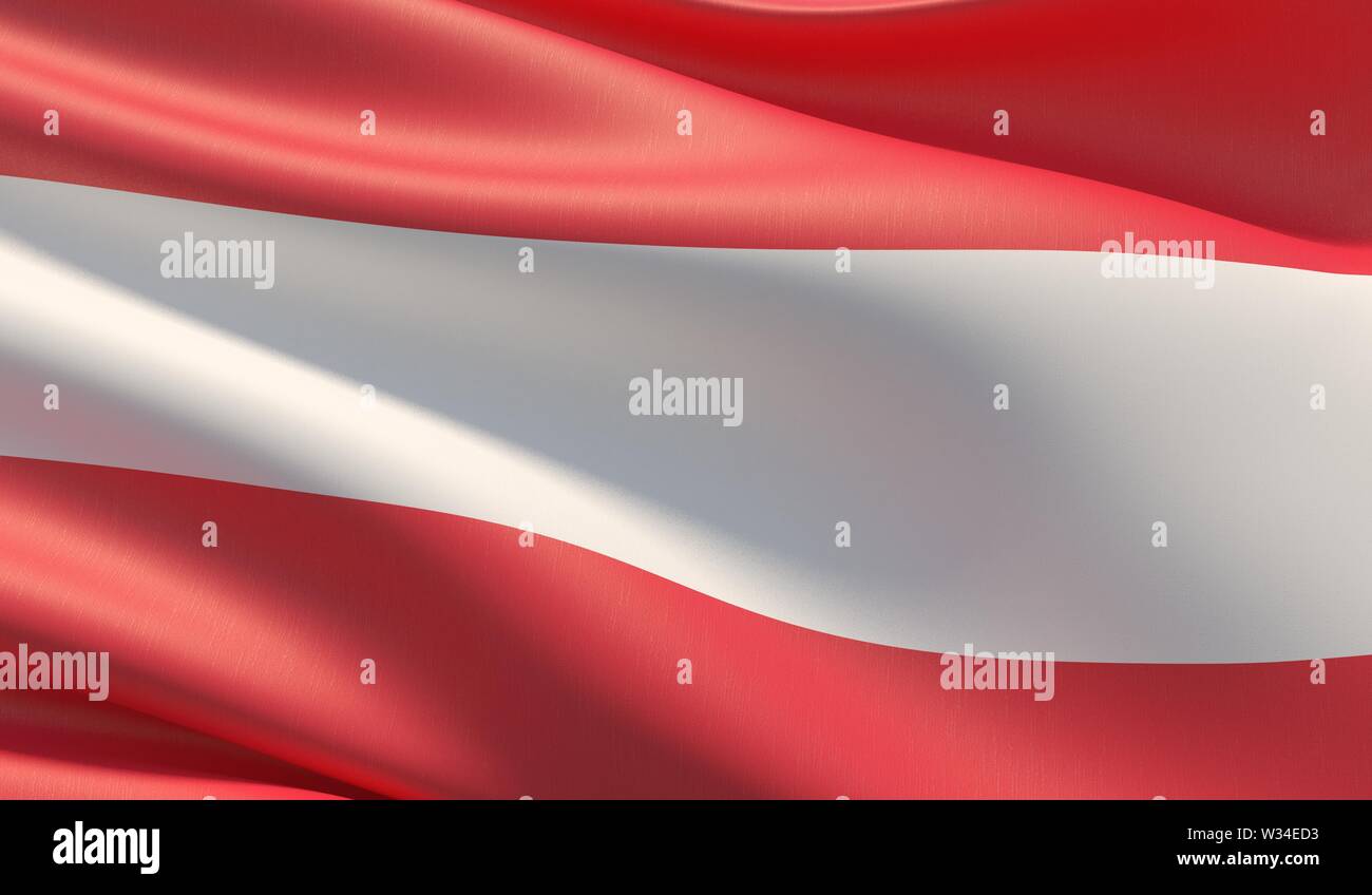 High resolution close-up flag of Austria. 3D illustration Stock Photo ...