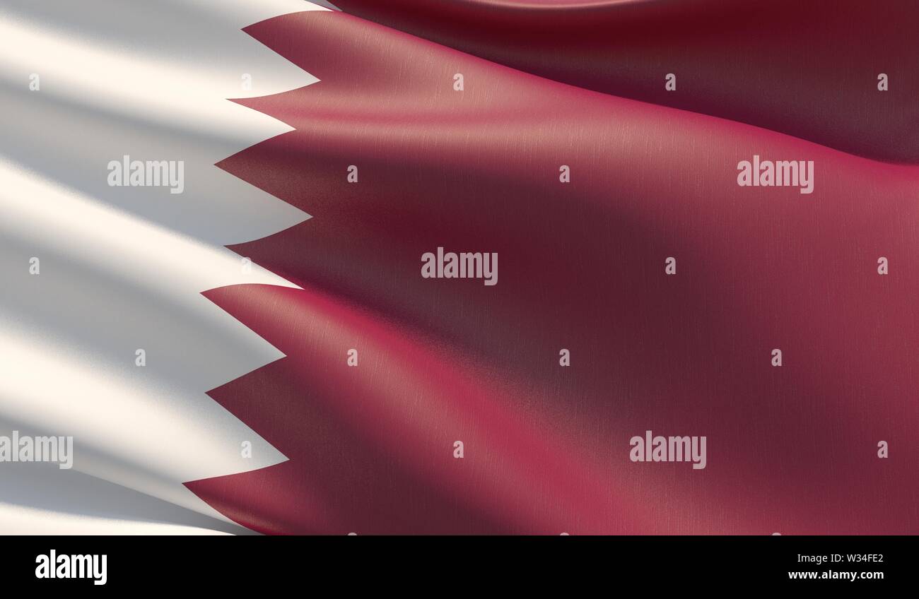 Qatar flag high resolution hi-res stock photography and images - Alamy