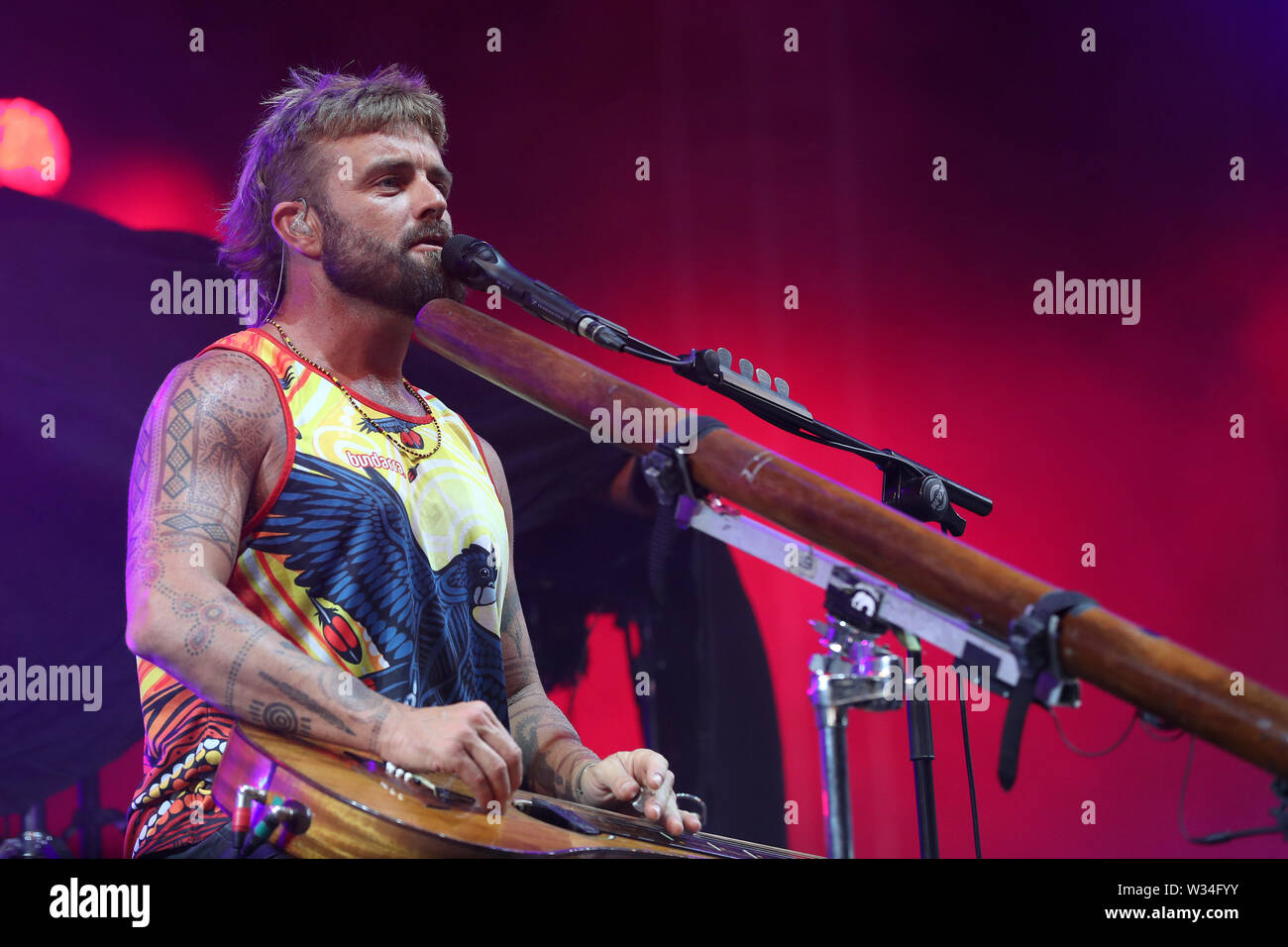 July 11, 2019 - Lisbon, Portugal - Australian singer Xavier Rudd ...