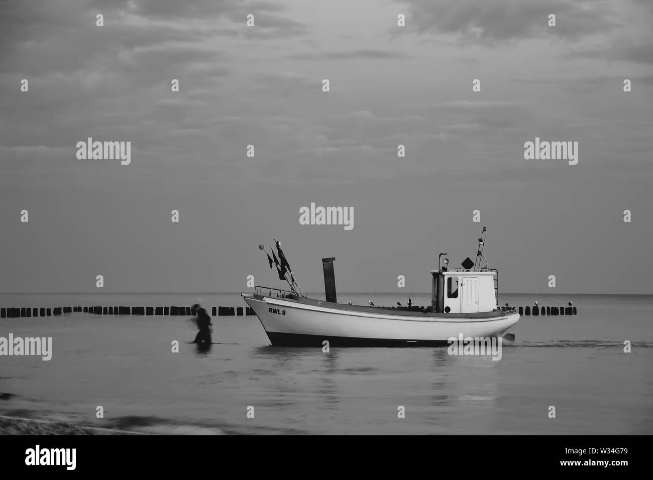 Baltic sea boat fisherman hi-res stock photography and images - Alamy