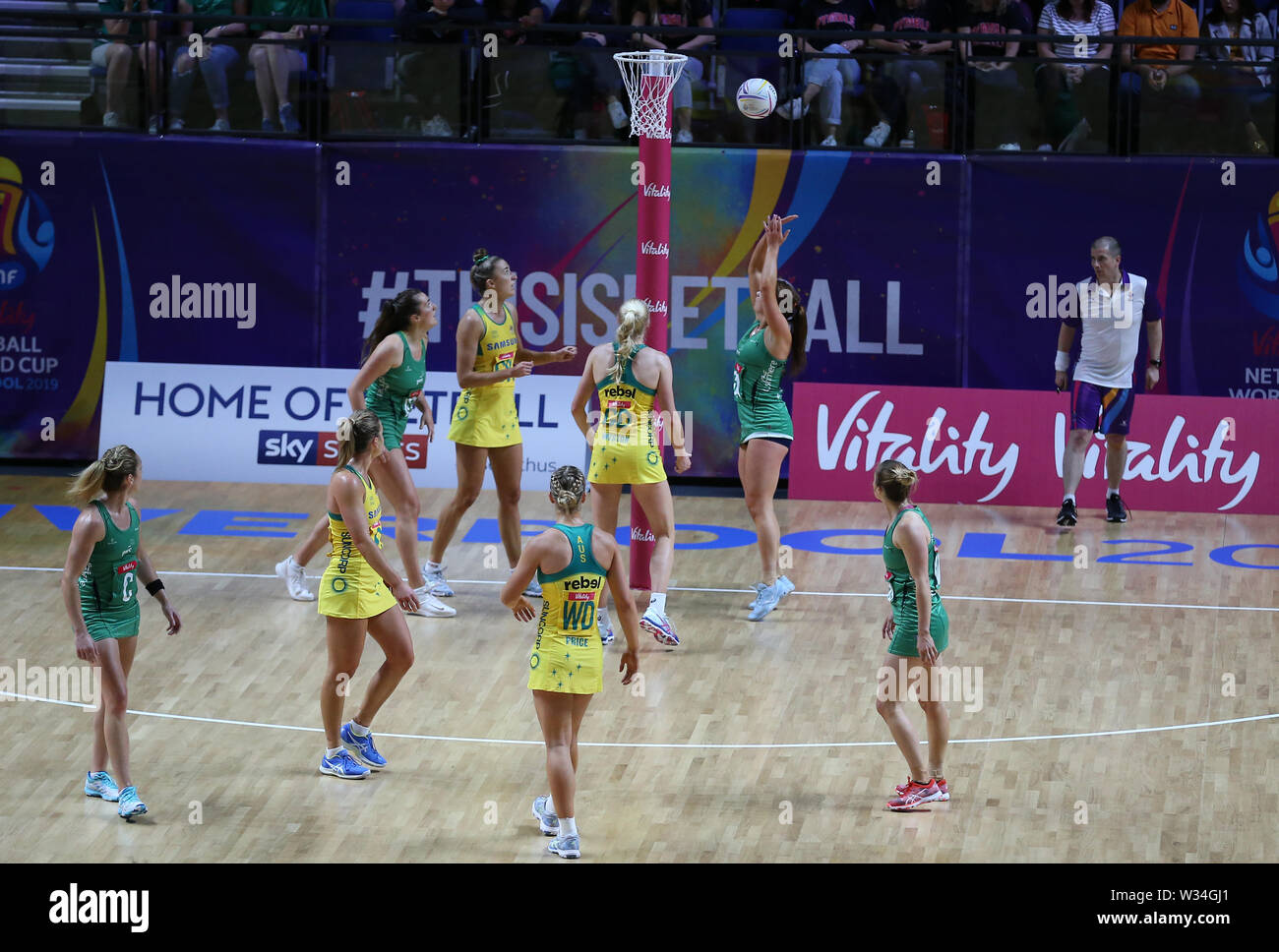 A general view of action between Australia and Northern Ireland during ...