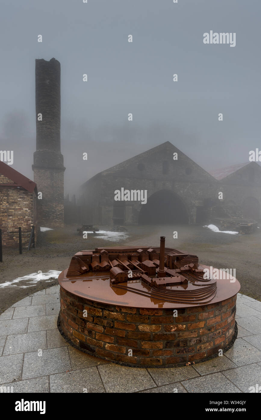 A scale model of old Welsh, Ironworks, built on the site of an actual ...