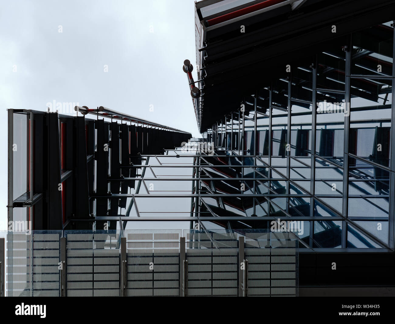 Low angle view of the Shard. Abstract architectural image of a ...