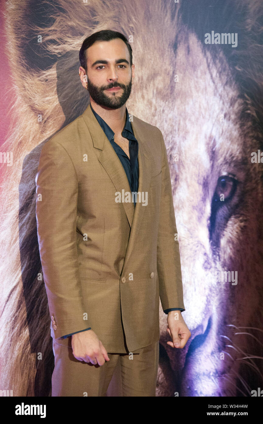 Roma, Photocall del film Il Re Leone Pictured Marco Mengoni Stock Photo ...