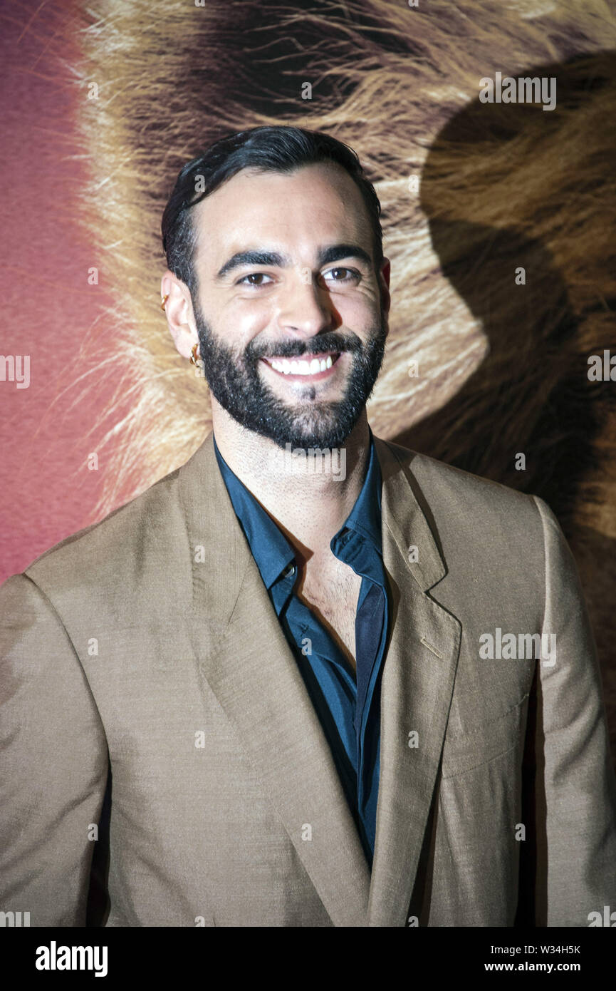 Roma, Photocall del film Il Re Leone Pictured Marco Mengoni Stock Photo ...