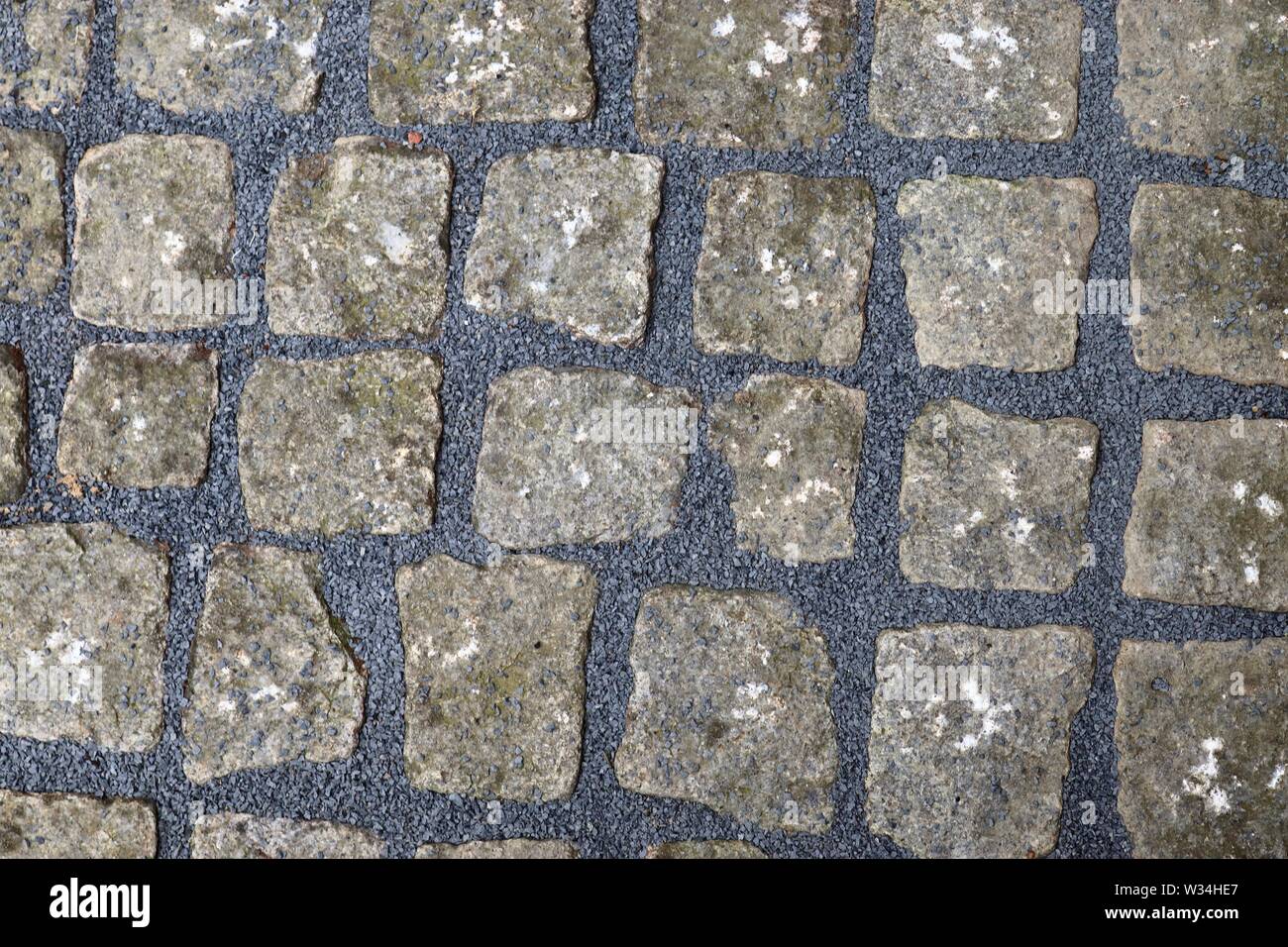 Detailed close up view on cobblestone ground textures in high ...