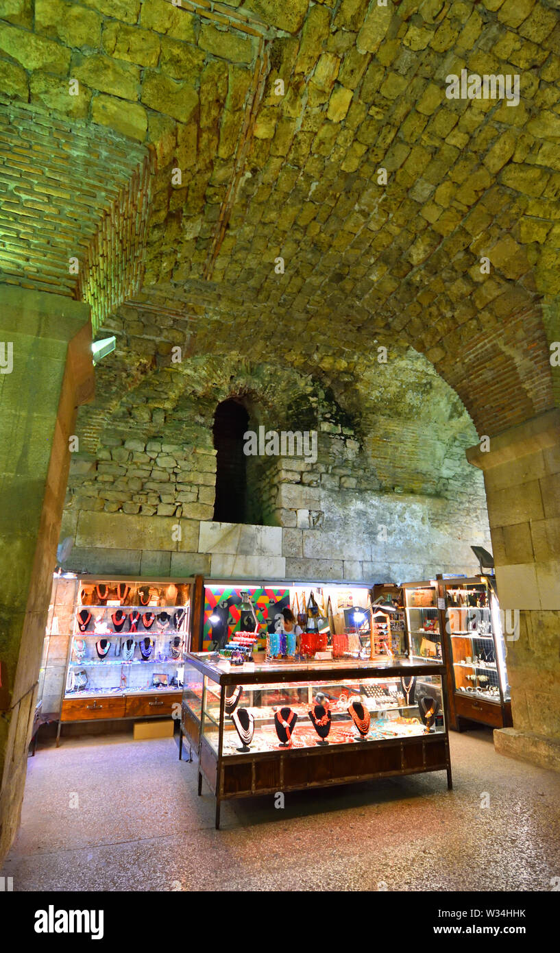 Shopping under the Diocletian Roman Palace, Split Croatia Stock Photo ...