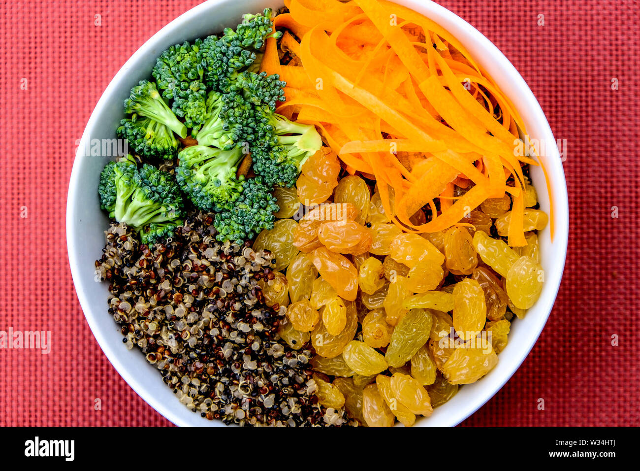 Healthy Bowl of Quinoa With Vegetables and Golden Dried Sultanas ...