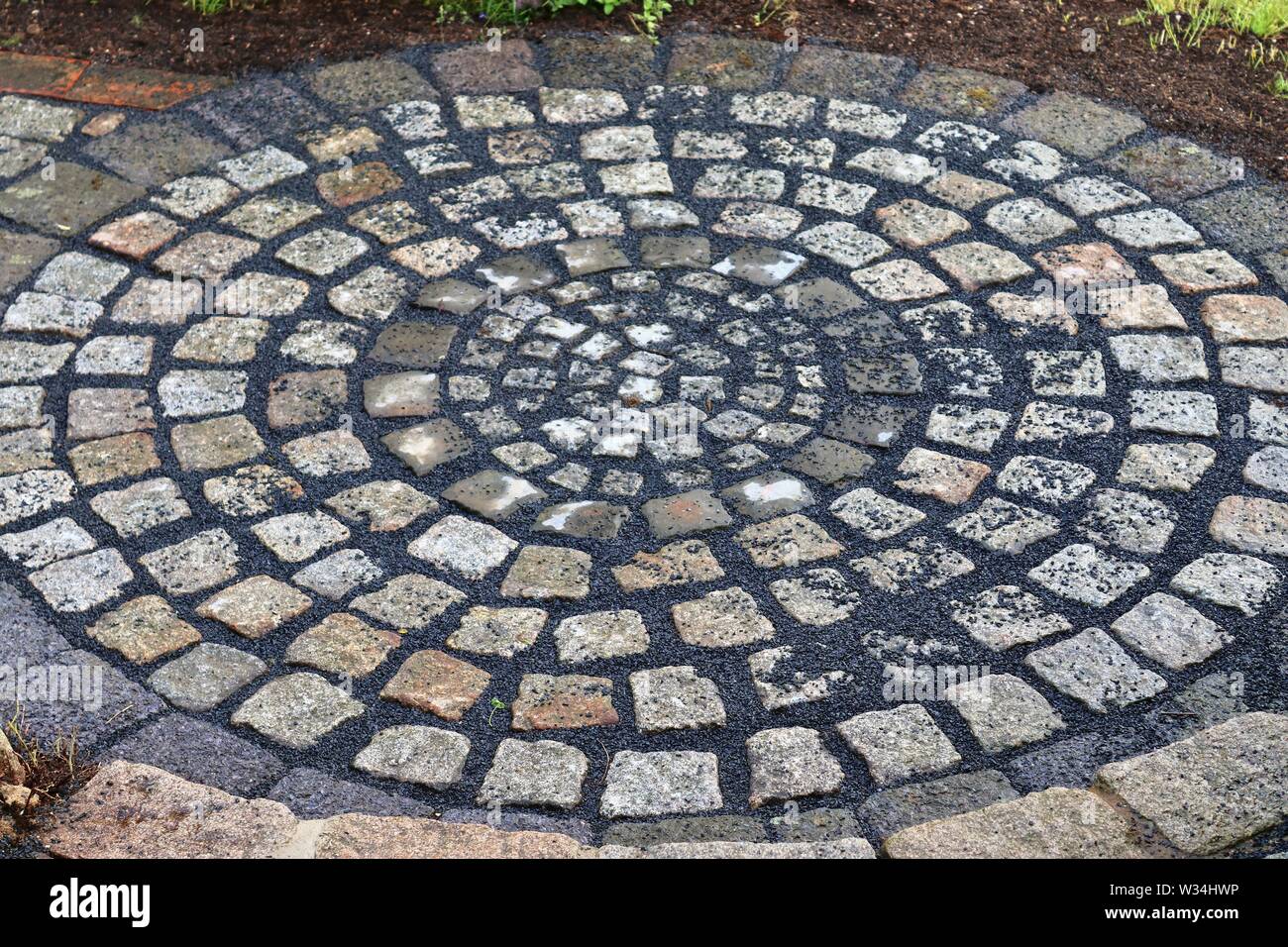 Detailed close up view on cobblestone ground textures in high ...