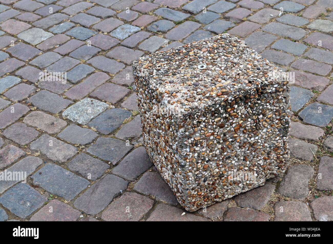 Detailed close up view on cobblestone ground textures in high ...