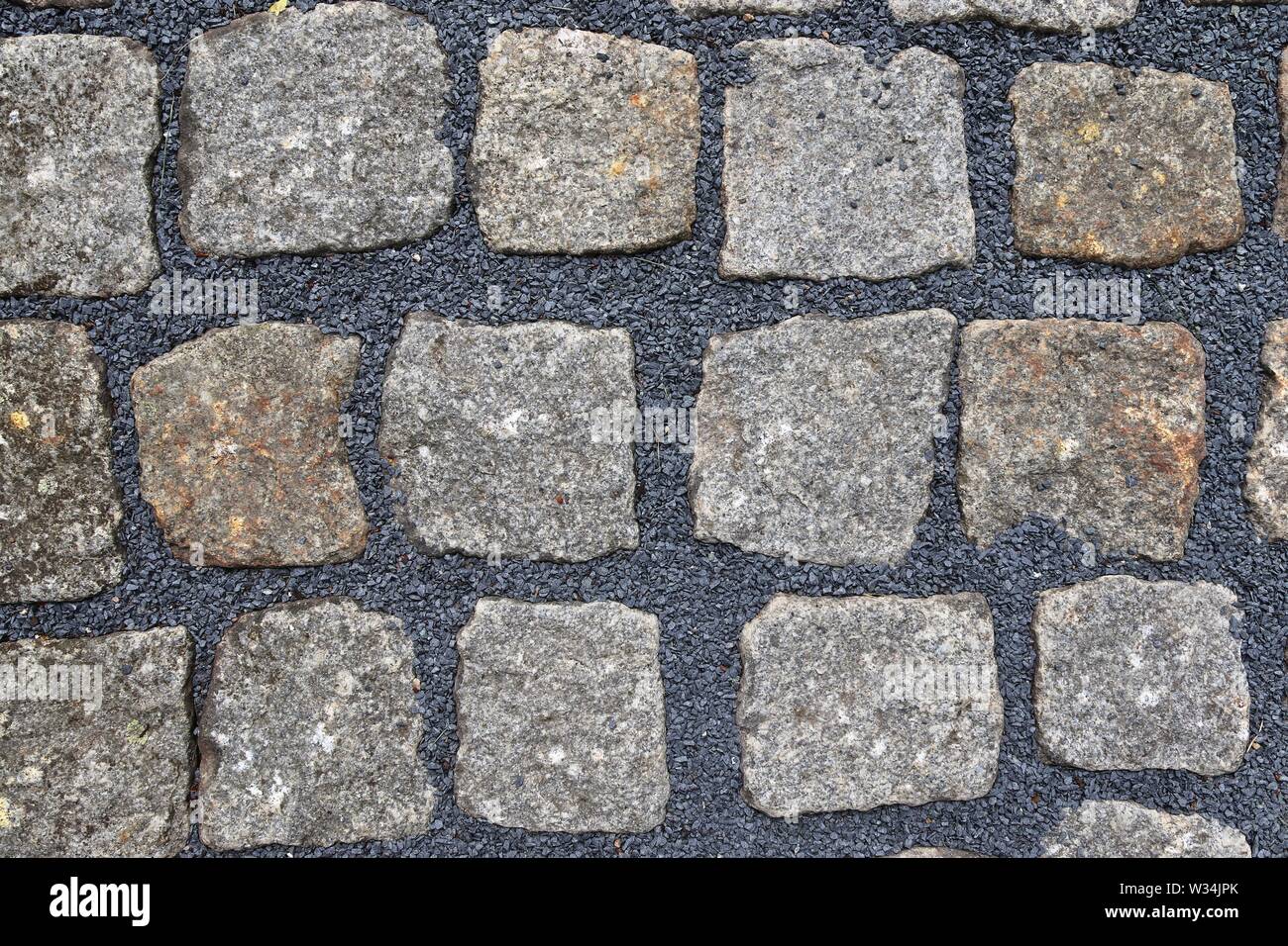 Detailed close up view on cobblestone ground textures in high ...