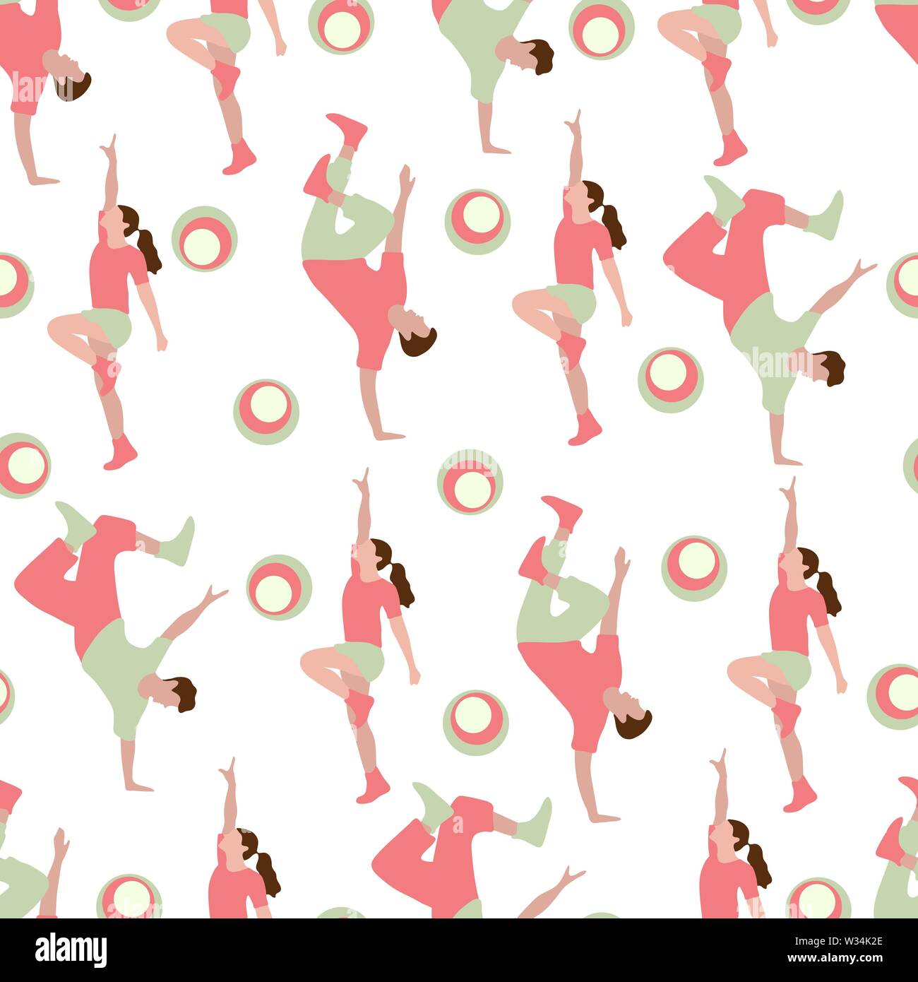 Vector seamless pattern with dancing people. Dance party, competition ...