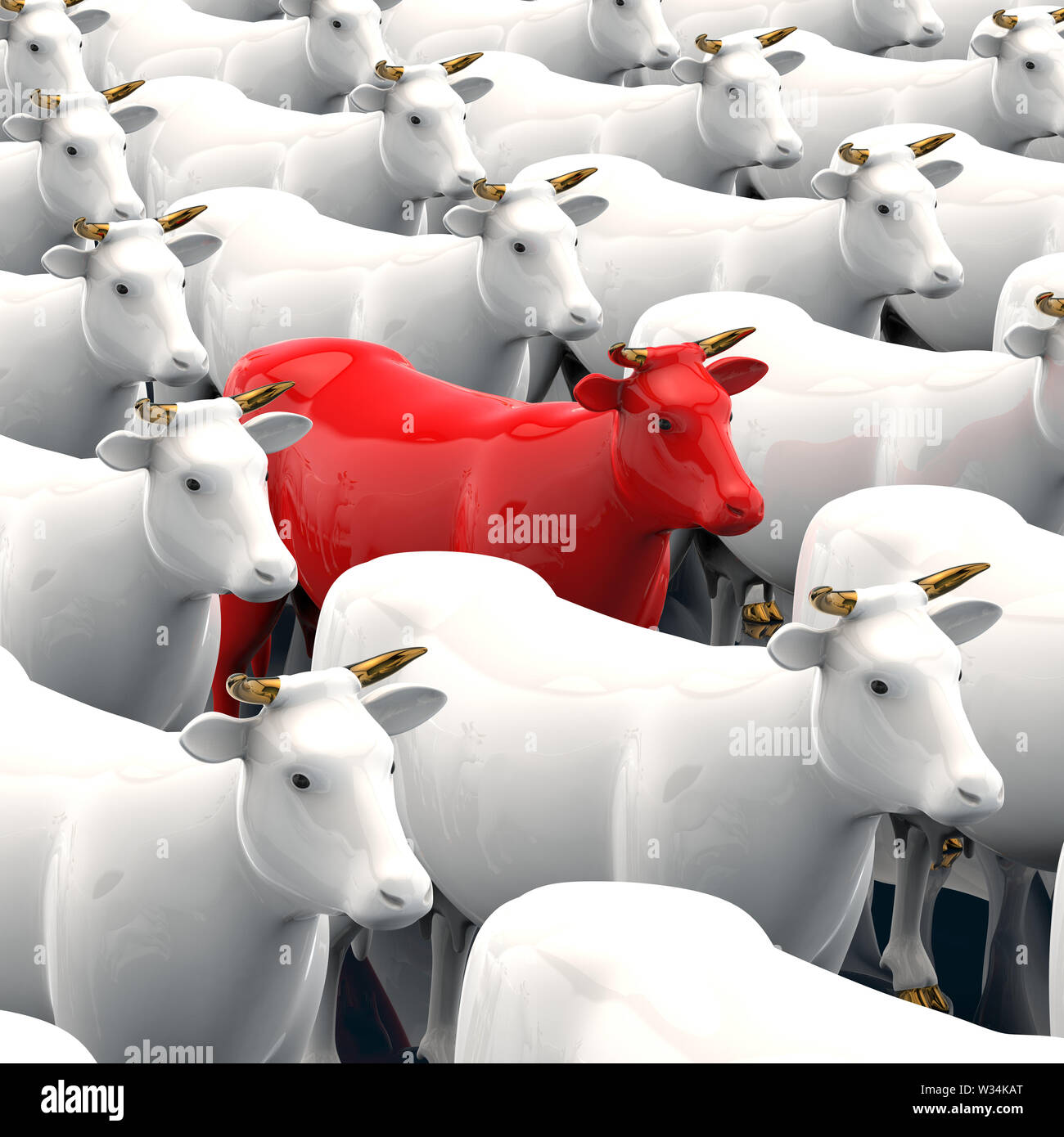 Cow concept - 3D Illustration Stock Photo - Alamy