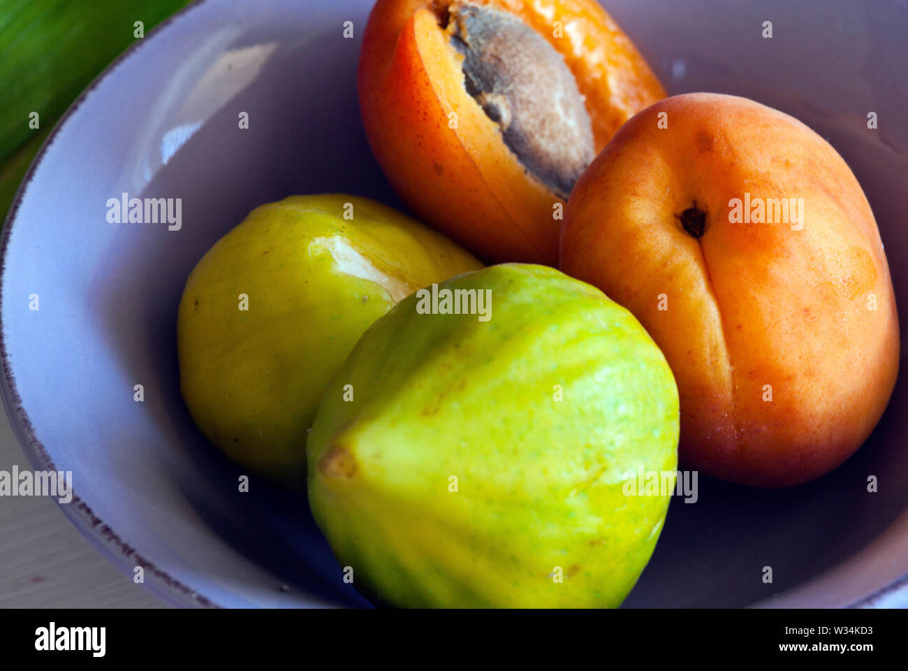fresh fruit ... table full of vitamins Stock Photo - Alamy