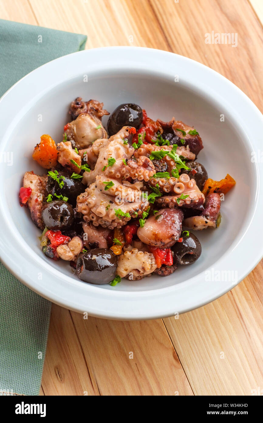 Spanish Octopus a La Vinagreta with oil and vinegar marinated kalamata ...