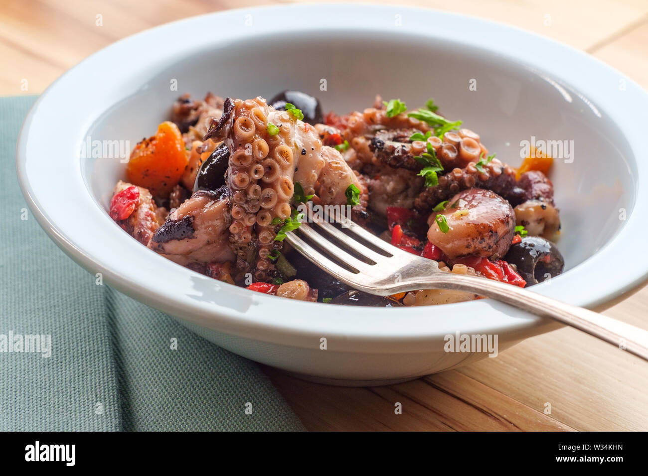 Spanish Octopus a La Vinagreta with oil and vinegar marinated kalamata ...