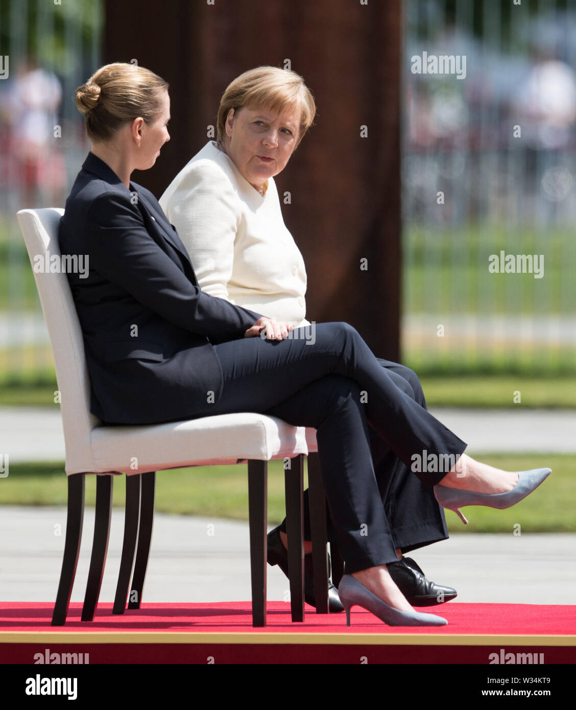 Prime minister of the kingdom of denmark and angela merkel hi-res stock ...