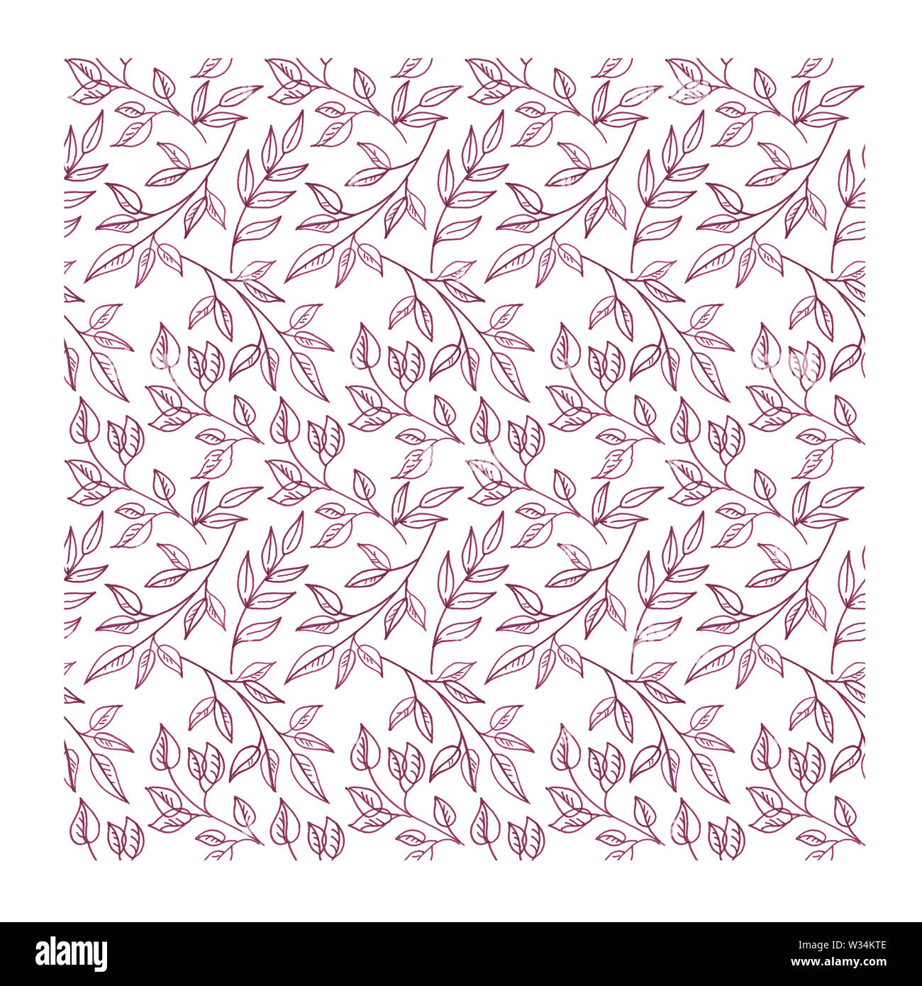 Red tree plant twigs botanical illustration, floral seamless pattern ...
